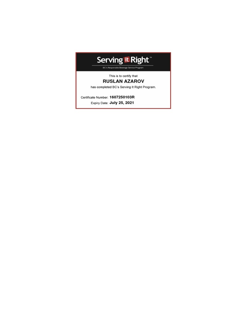 Sir Certificate PDF | PDF
