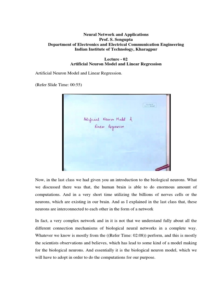 Neural Networks Explained: Artificial Neuron Model and Linear Regression | PDF | Chemical ...