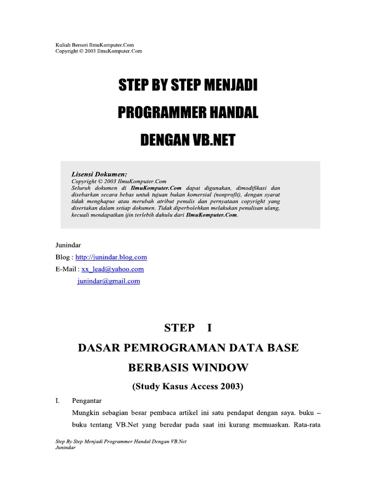 Step by Step Belajar Dot Net | PDF