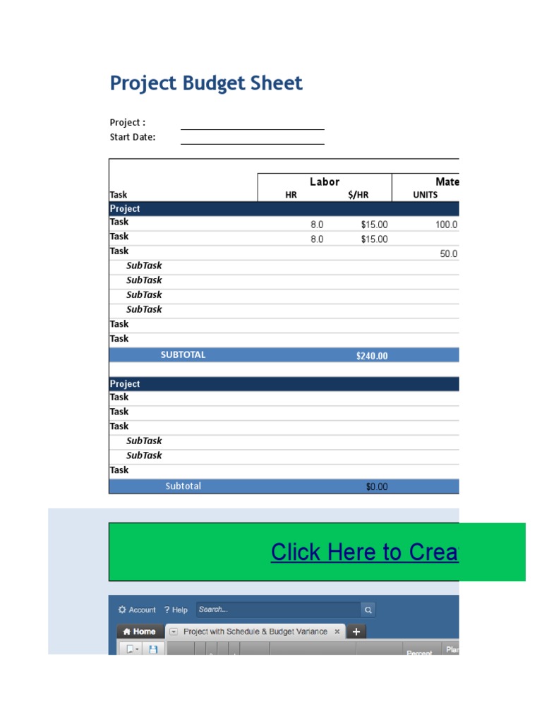 Click Here To Create A Project Budget Sheet in Smartsheet | PDF | Business