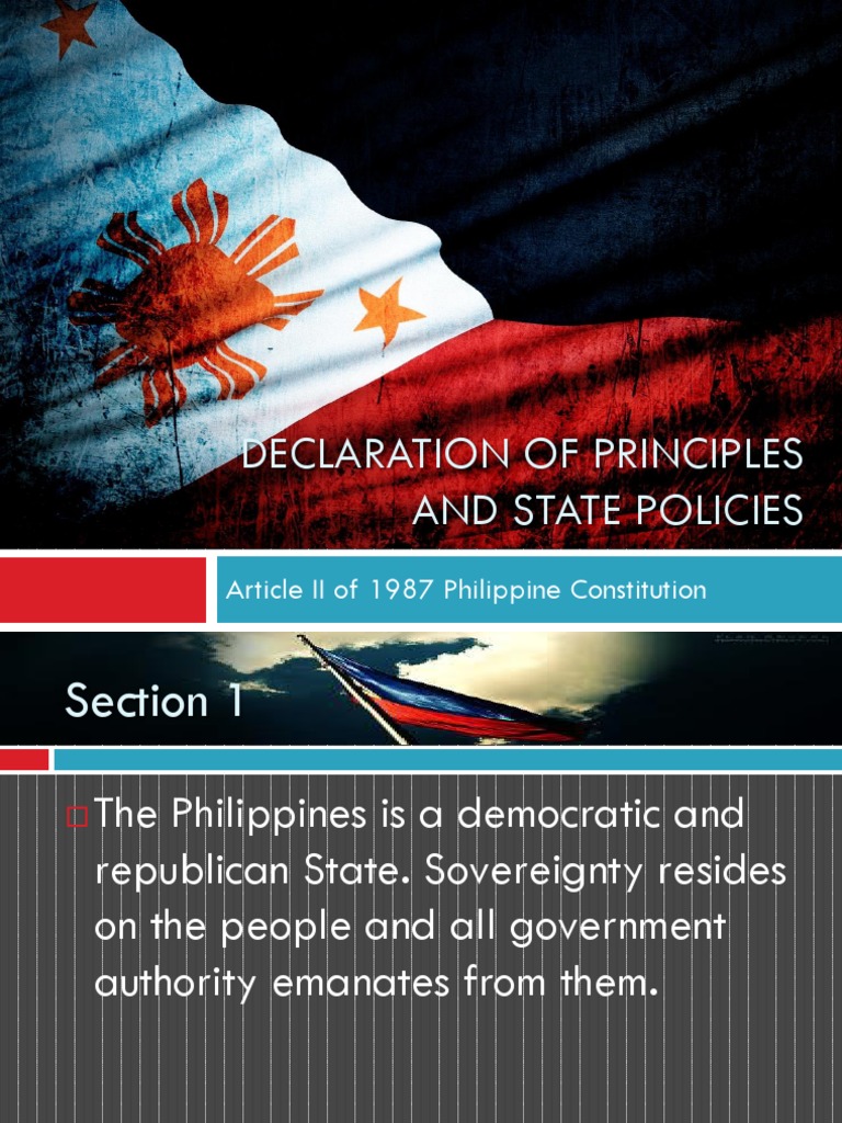 Declaration of Principles and State Policies: Article II of 1987 ...