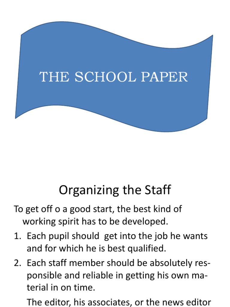 Parts of School Paper | PDF | Editing | Newspapers