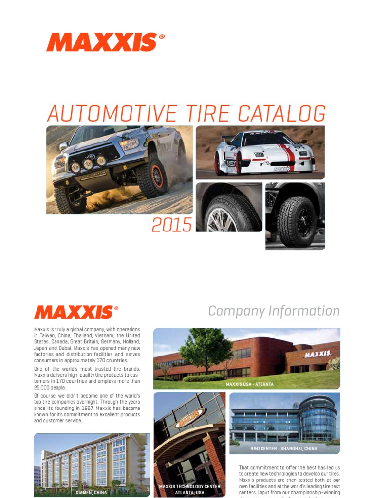 Maxxis 2015 Automotive Tire Catalog | PDF | Off Roading | Tire