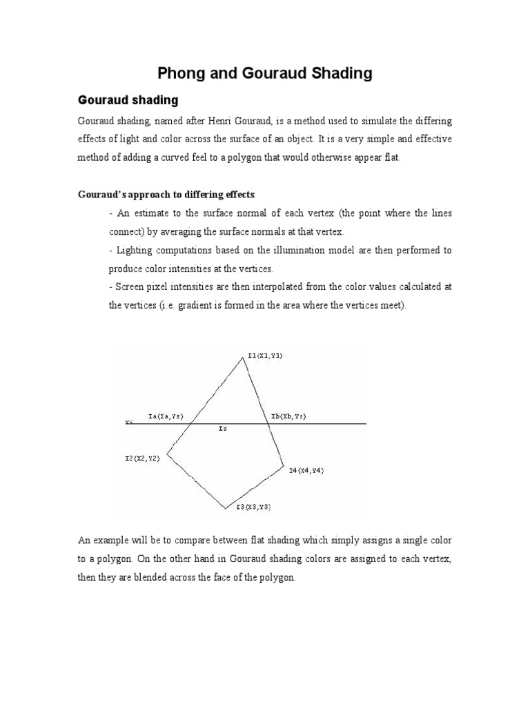 Phong & Gouraud Shading | PDF | 3 D Computer Graphics | Areas Of Computer Science