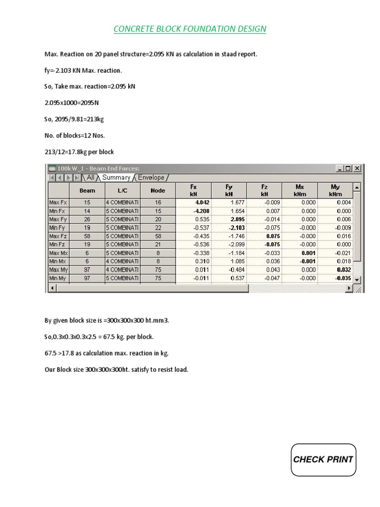 Calc Concret Block 100.8 KW | PDF | Building Materials | Concrete