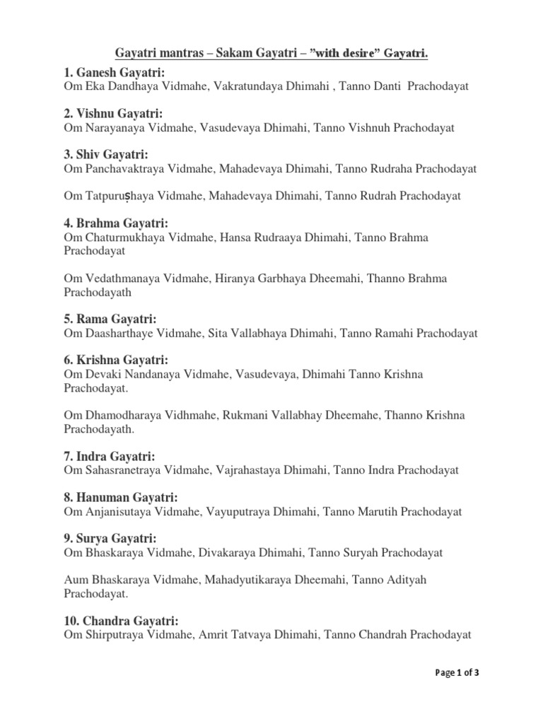 Gayatri Mantras Updated | PDF | Hindu Theology | Vaishnavism