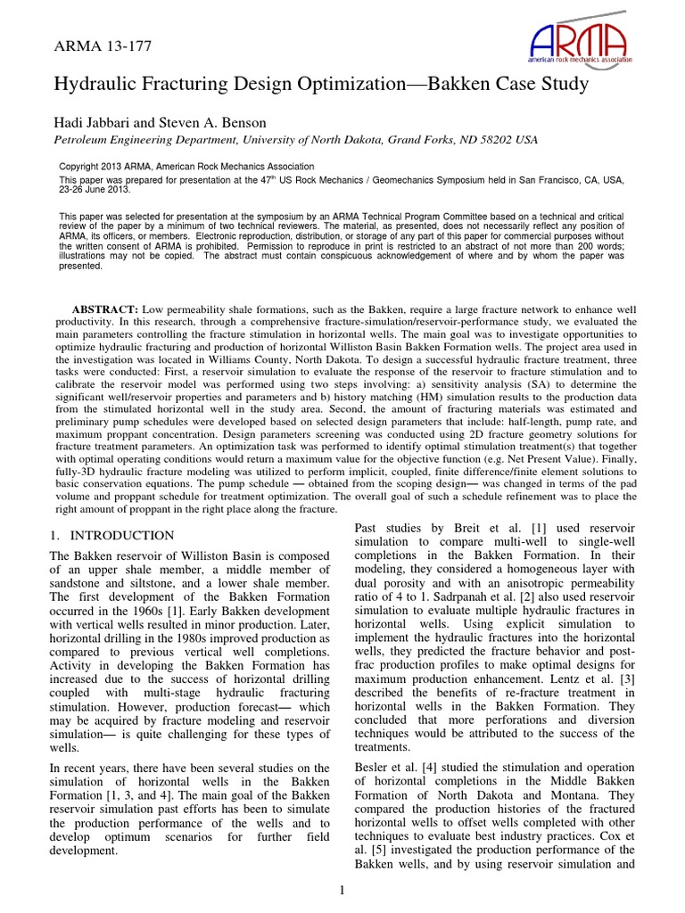 Hydraulic Fracturing Design Optimization-Bakken Case Study | PDF | Hydraulic Fracturing ...