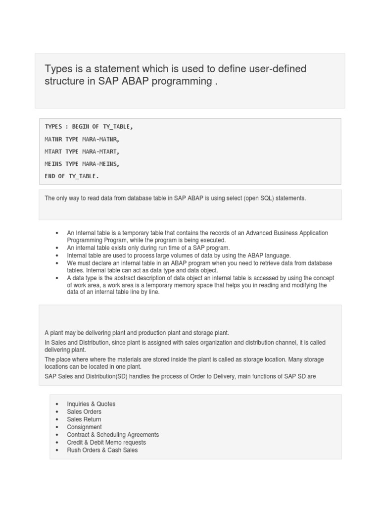 Types Is A Statement Which Is Used To Define User-Defined Structure in ...