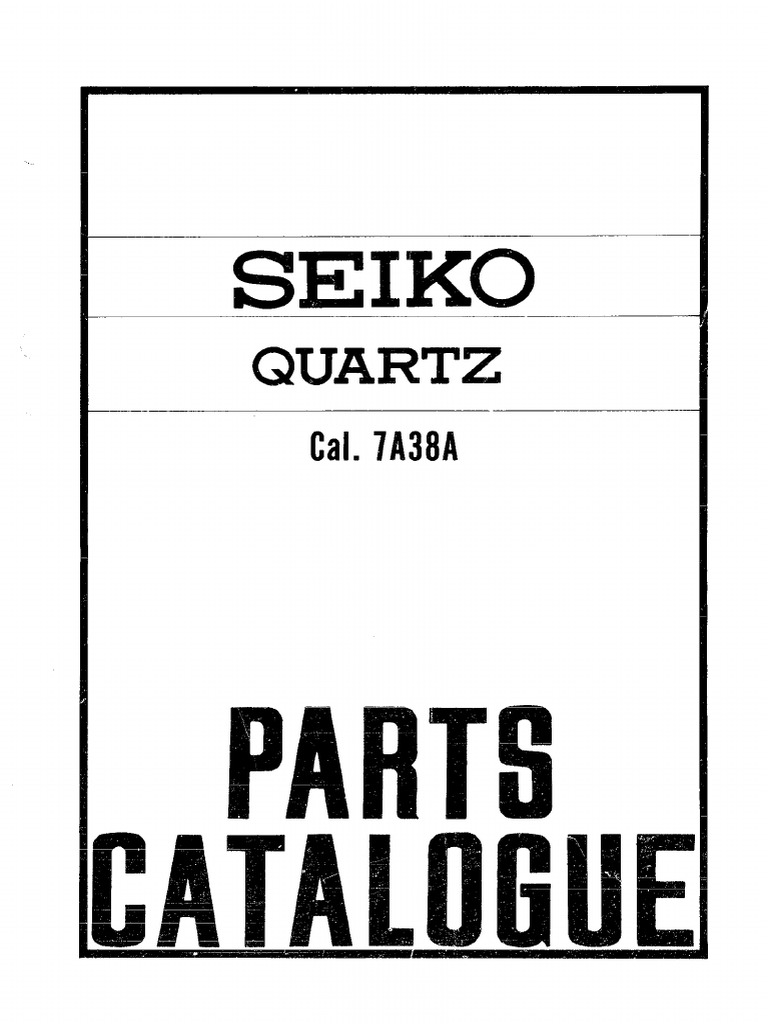Seiko 7A38 Parts | PDF