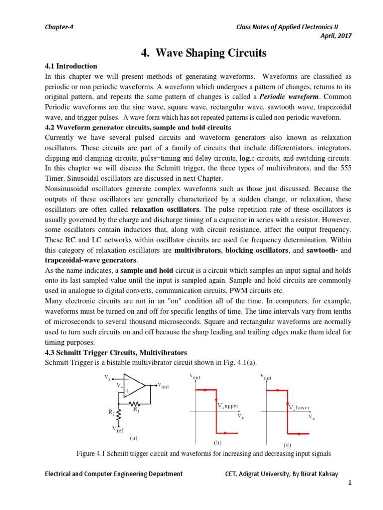 Wave Shaping Circuits | PDF | Electronic Oscillator | Electromagnetism