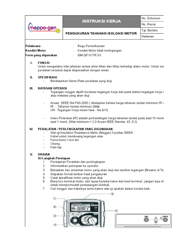 IK Pengukuran Tahanan Isolasi Motor | PDF