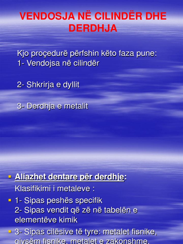 Vendosja Në Cilindër Dhe Derdhja | PDF