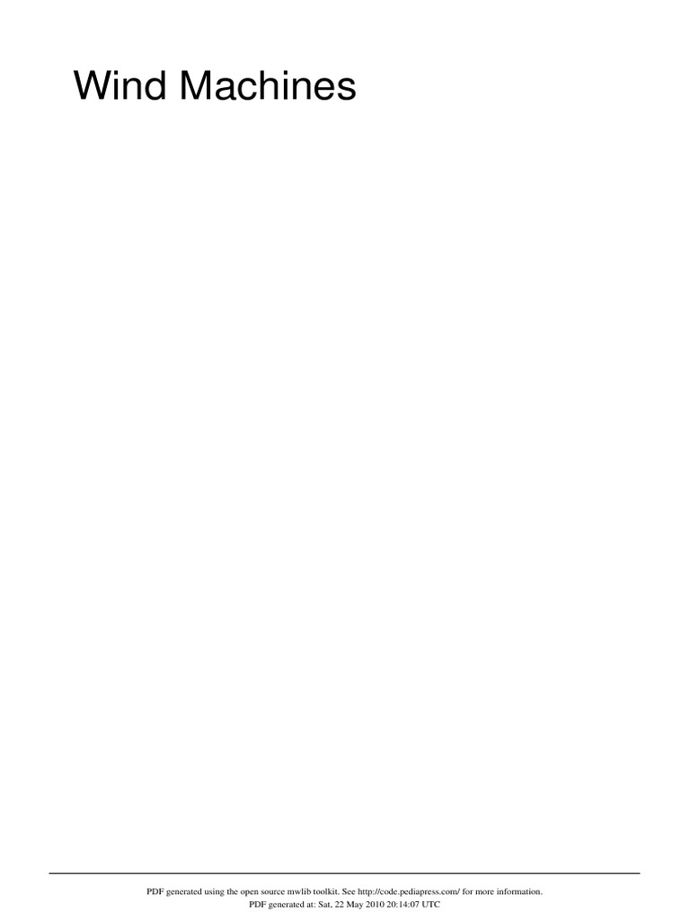 Wind Machines | PDF | Wind Turbine | Wind Power