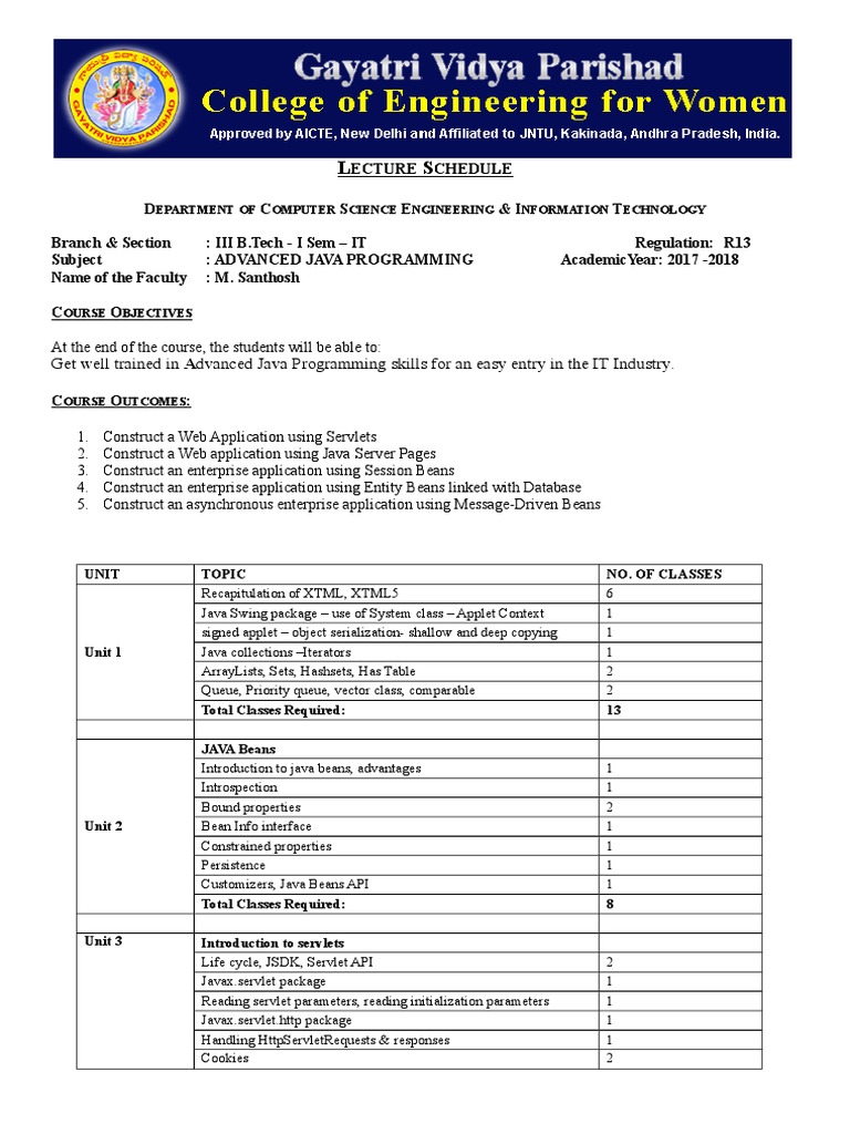 Advanced Java Programming Course Outline | PDF | Java Server Pages | Java Servlet