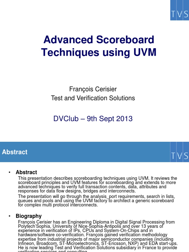 DVClub Advanced Scoreboarding Techniques-Francois PDF | PDF | Array Data Structure | Queue ...