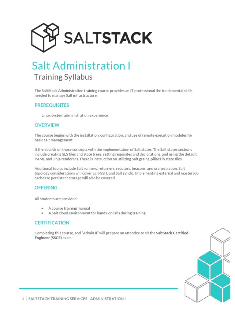 SaltStack Administration I Summary | PDF | Installation (Computer Programs) | Cloud Computing
