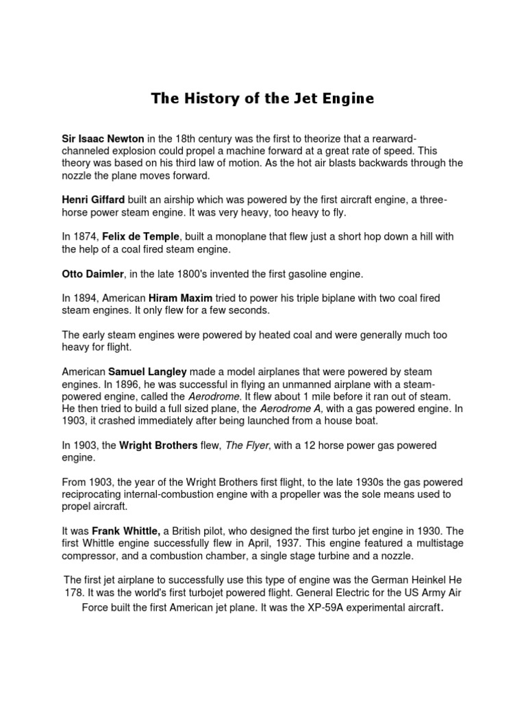 The History of The Jet Engine: Sir Isaac Newton in The 18th Century Was ...