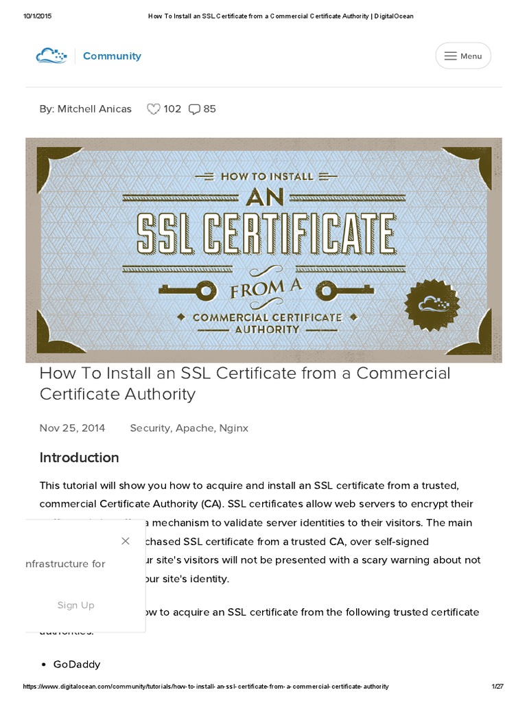 How To Install An SSL Certificate From A Commercial Certificate ...