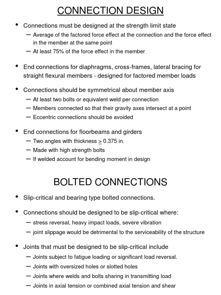 Connection Design | PDF | Screw | Strength Of Materials