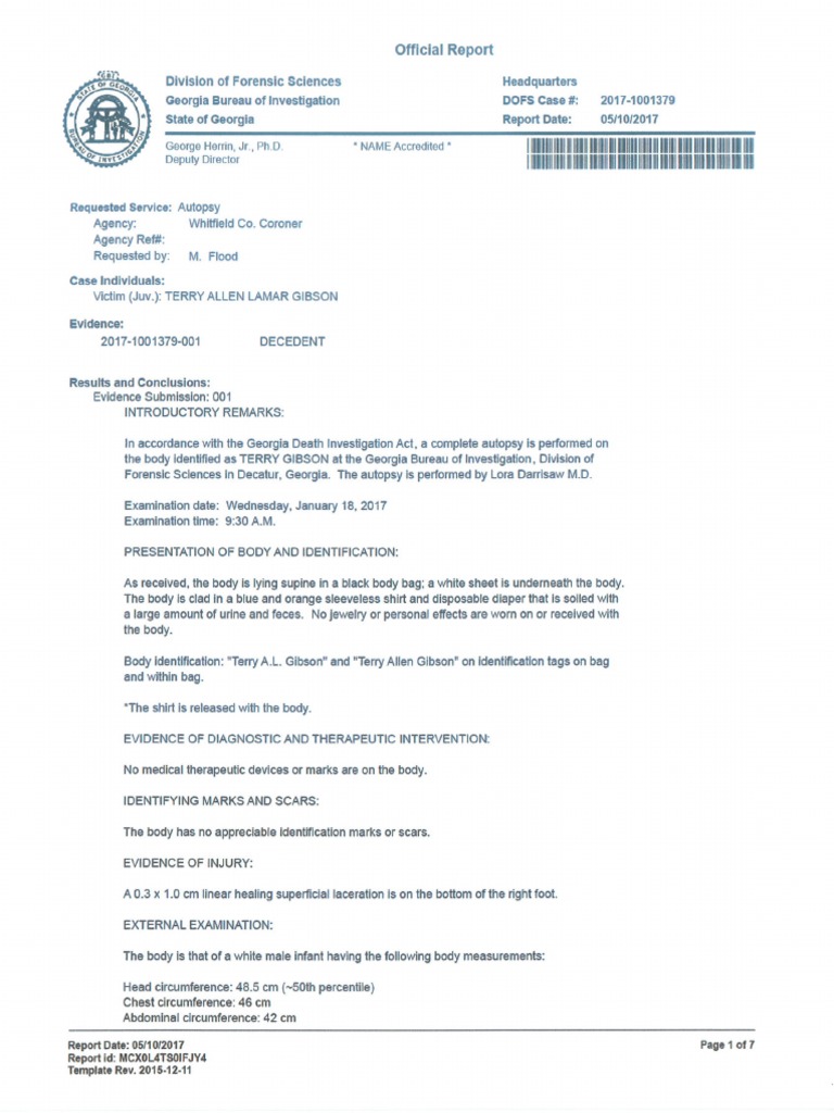 Autopsy Report for Terry Allen Gibson | PDF | Heart Valve | Aorta