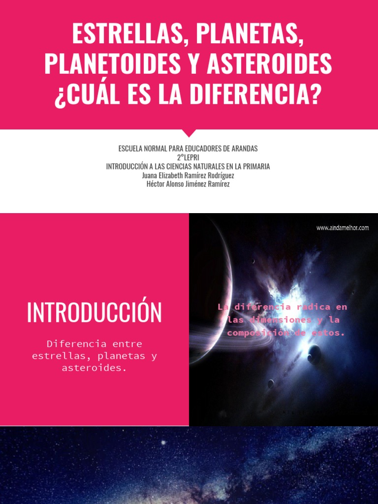 Estrellas Planetas Planetoides y Asteroides Cuál Es La Diferencia | PDF | Estrellas | Universo
