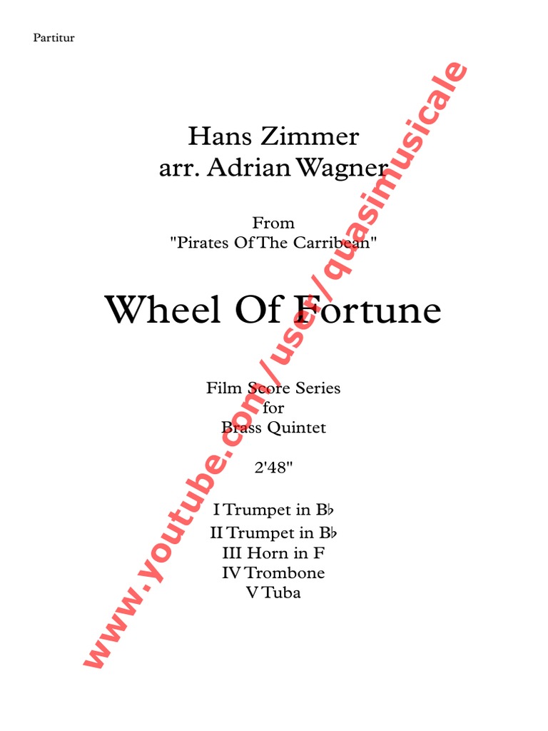 Pirates of The Caribbean Wheel of Fortune" (Hans Zimmer) Arr. Adrian ...