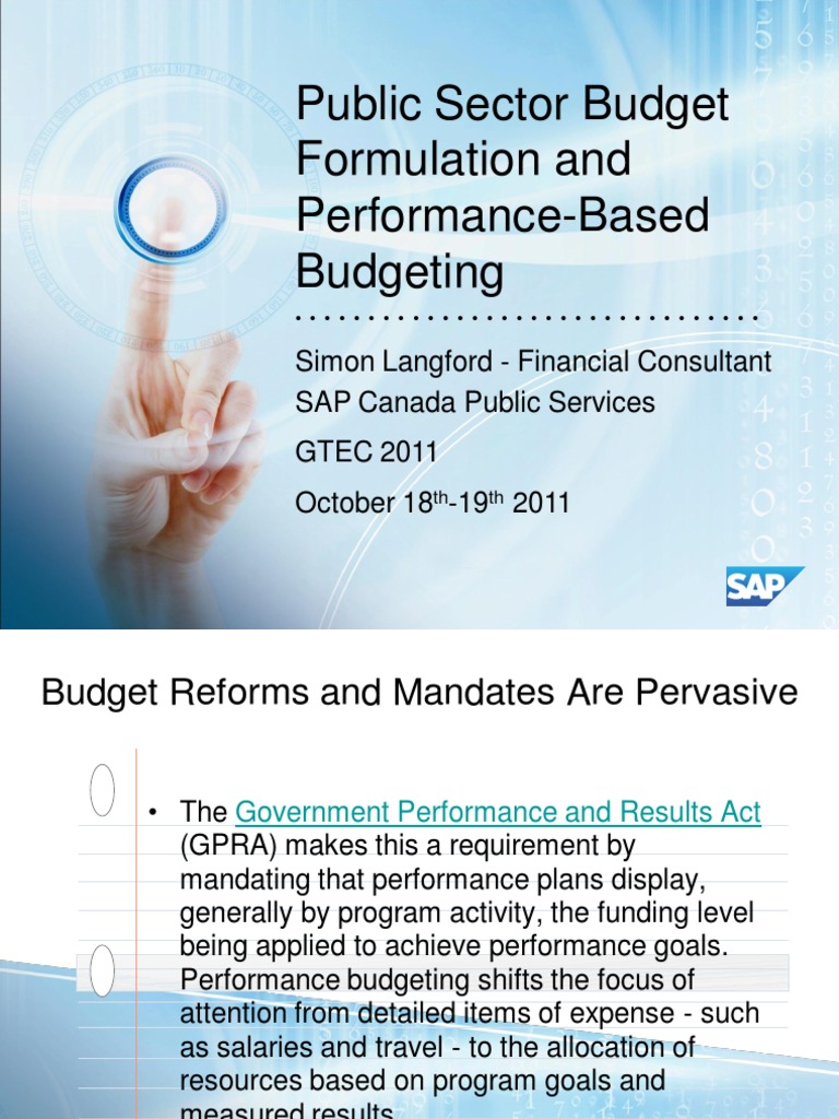 Public Sector Budget Formulation and Performance-Based Budgeting ...