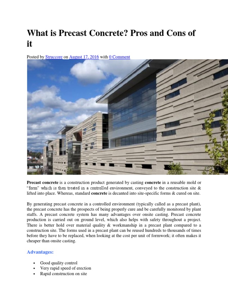 What Is Precast Concrete | PDF