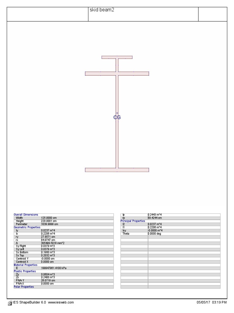 Skid Beam2: Overall Dimensions Principal Properties | PDF