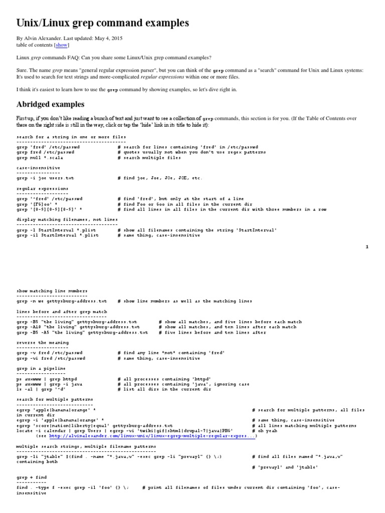 Grep - Tutorial | Regular Expression | Filename