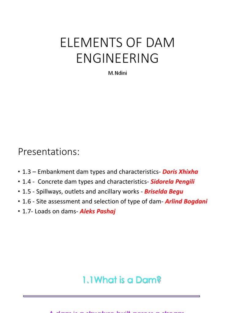1.elements of Dam Engineering | PDF | Dam | Environment
