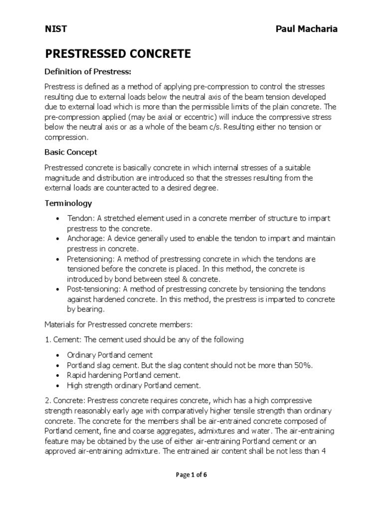 Understanding the Fundamentals of Prestressed Concrete: Terminology ...