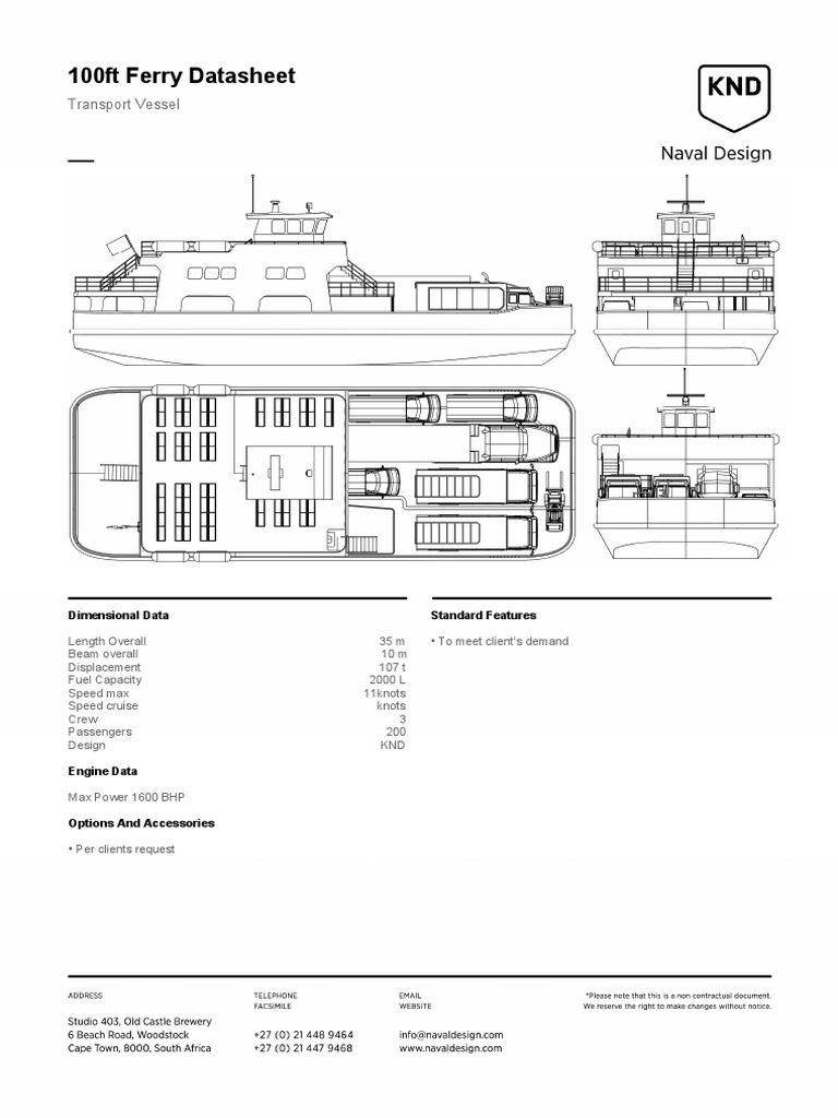 KND Naval Design Vessel Specifications | PDF | Hull (Watercraft) | Boats