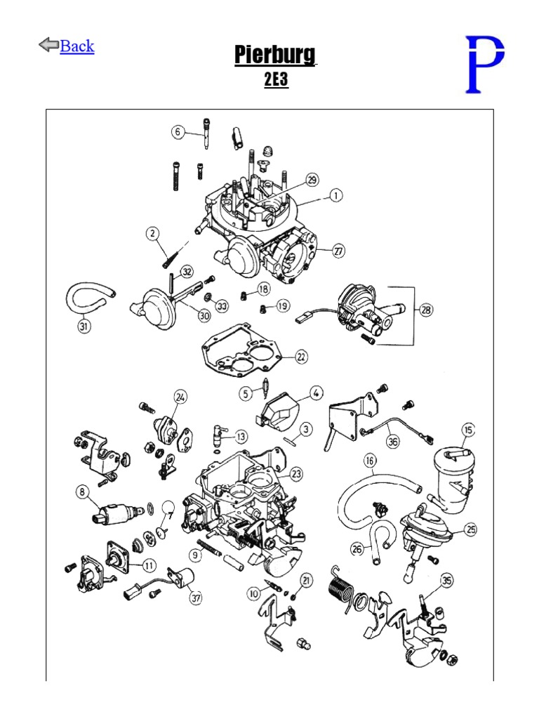 Pierburg 2E3 Components | Carburetor | Throttle