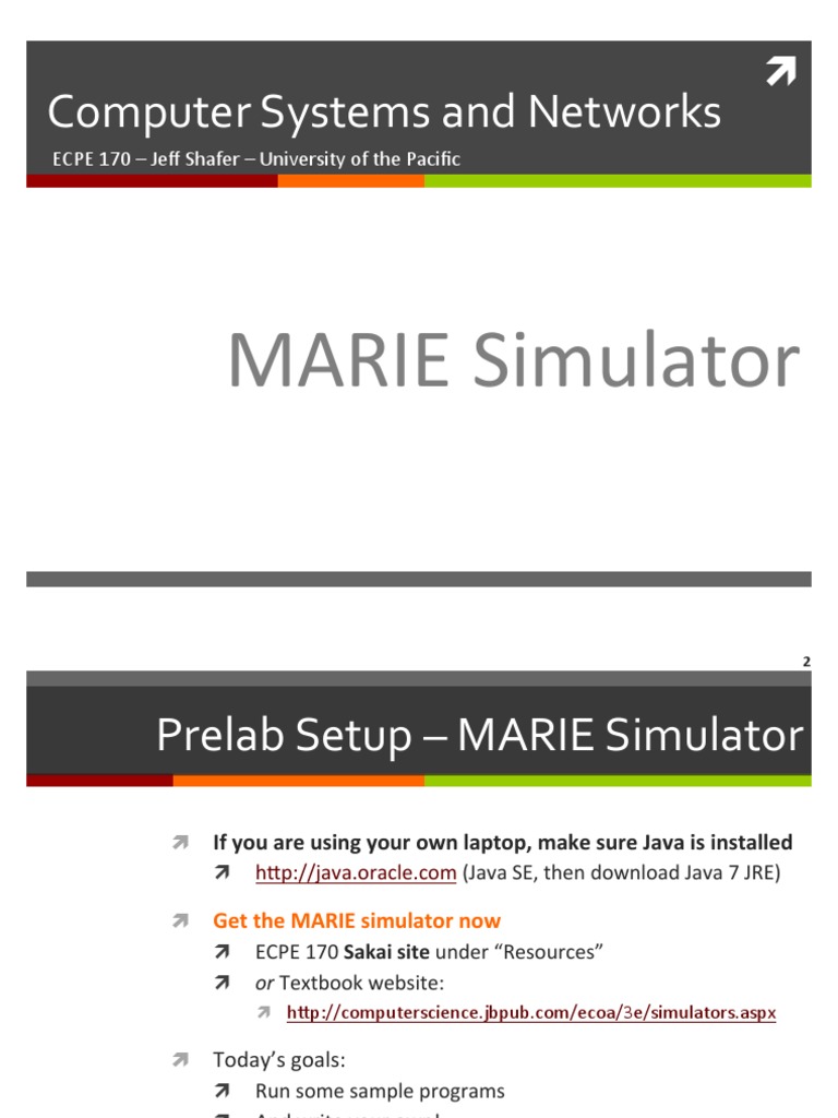 Computer Systems and Networks MARIE Simulator Guide | PDF | Assembly ...