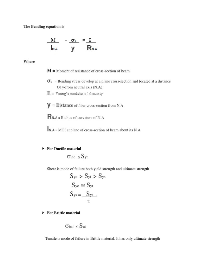 The Bending Equation Is | PDF