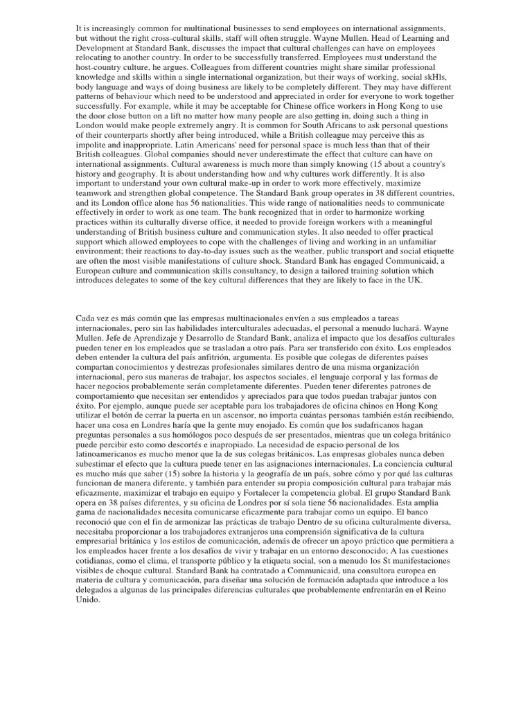 It Is Increasingly Common For Multinational Businesses To Send ...