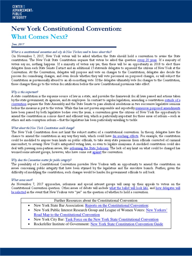 New York State Constitutional Convention | PDF | State Legislature ...