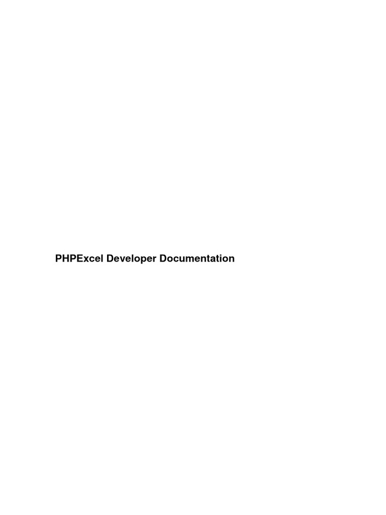 PHPExcel Developer Documentation | PDF | Hoja de cálculo | Archivo de computadora