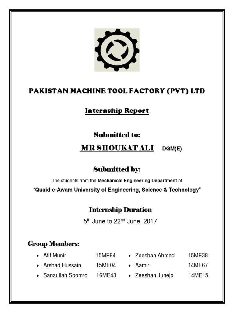 Pakistan Machine Tool Factory Internship Report | PDF | Forging ...