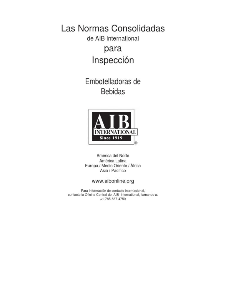Norma Consolidada AIB para Embotelladores de Bebidas | PDF | Alimentos | Auditoría financiera