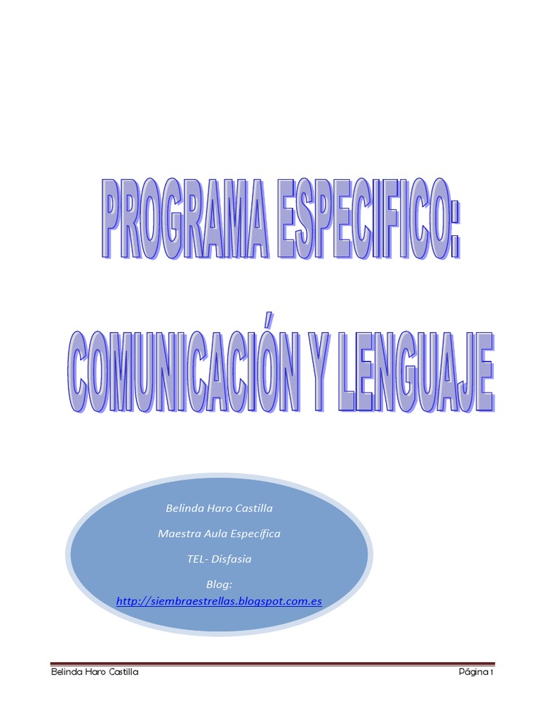 Programa Específico Comunicación y Lenguaje 2 | PDF | Palabra | Evaluación