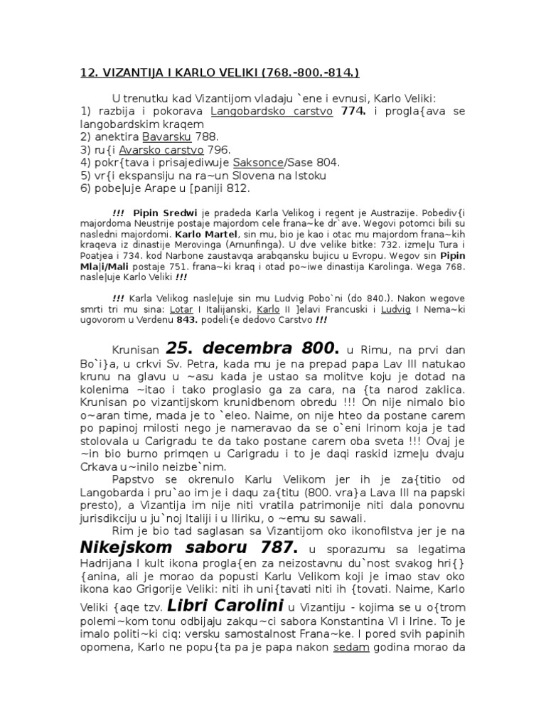 !!!karlo Veliki I Vizantija | PDF