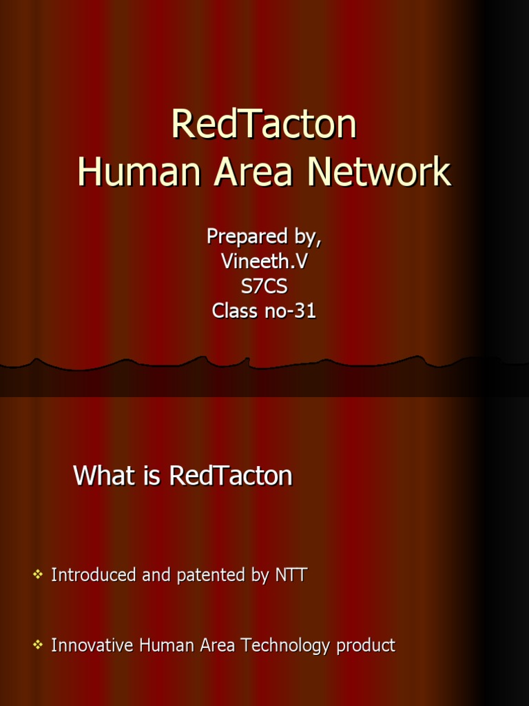 Redtacton Human Area Network | PDF | Computer Network | Service Industries