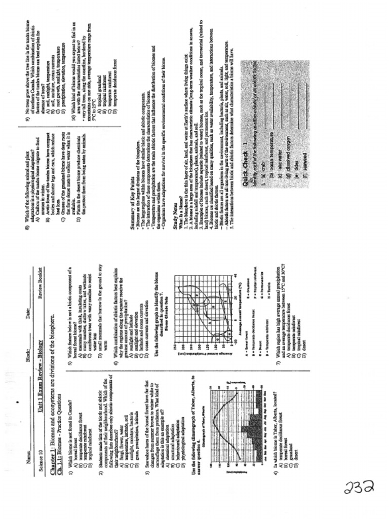 Unit 1 Review | PDF | Forests | Trees
