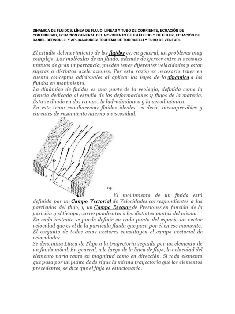 Dinámica de Fluidos - La Línea de Corriente | PDF | Mecánica de fluidos ...