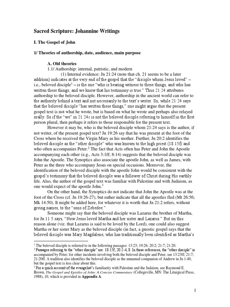 Sacred Scripture Johannine Writings | PDF | Gospel Of John | Logos ...