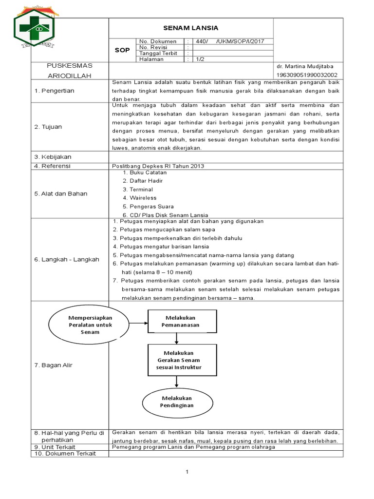 Sop Senam Lansia | PDF