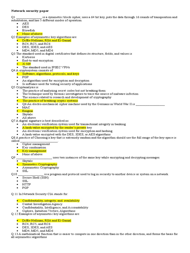 MCQS - Cs 707 Paper-Solved | PDF | Key (Cryptography) | Public Key ... MCQS - Cs 707 Paper-Solved | PDF | Key (Cryptography) | Public Key ...