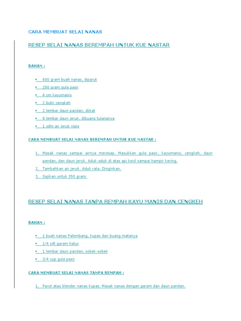 Cara Membuat Selai Nanas | PDF